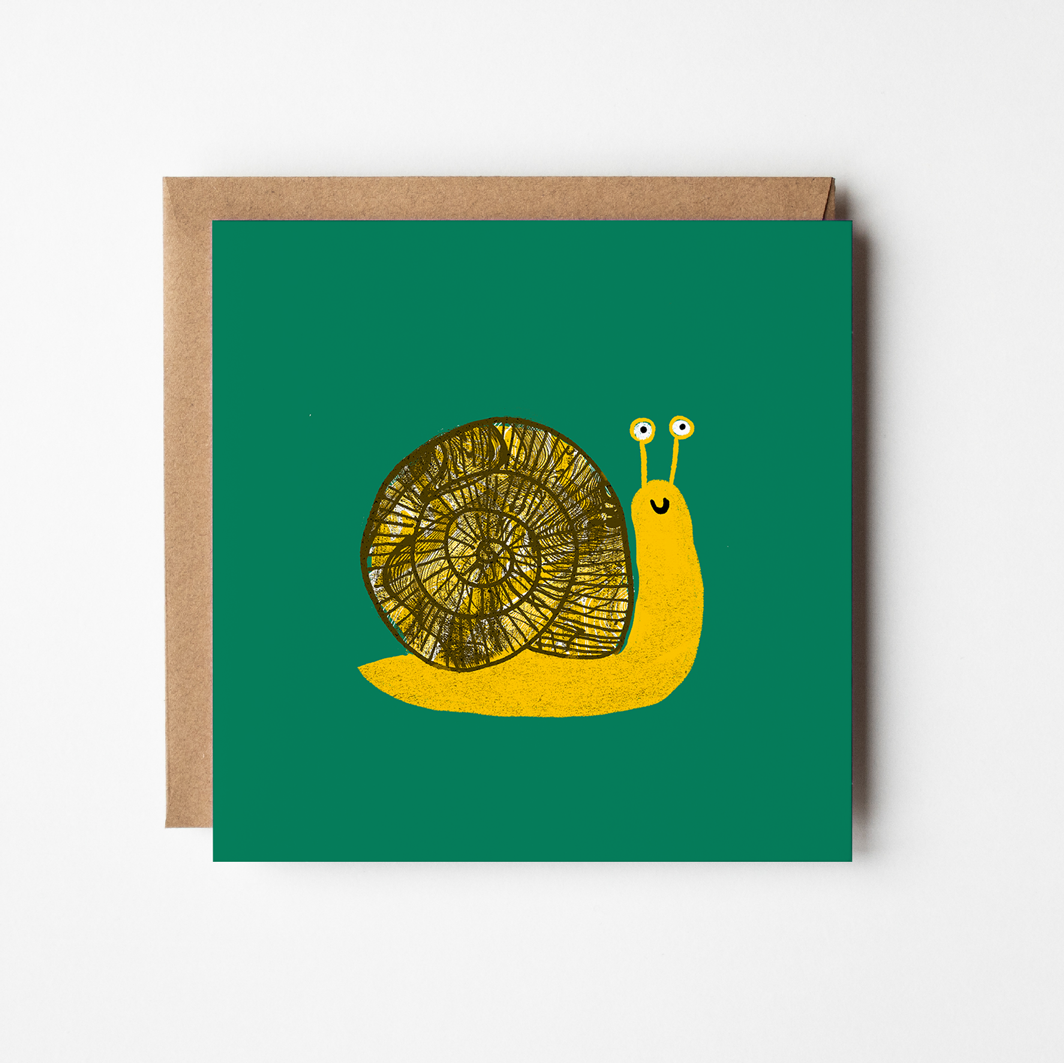 Snail - blank greetings card – Magnolia the Florist